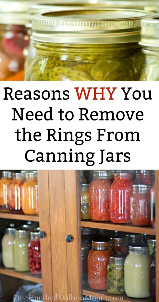Should I remove rings from canning jars?