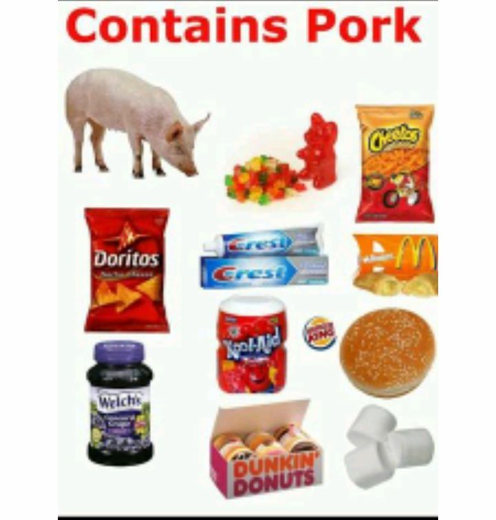 What are foods that contain pork?
