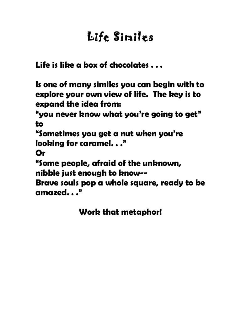 What are some similes for life?