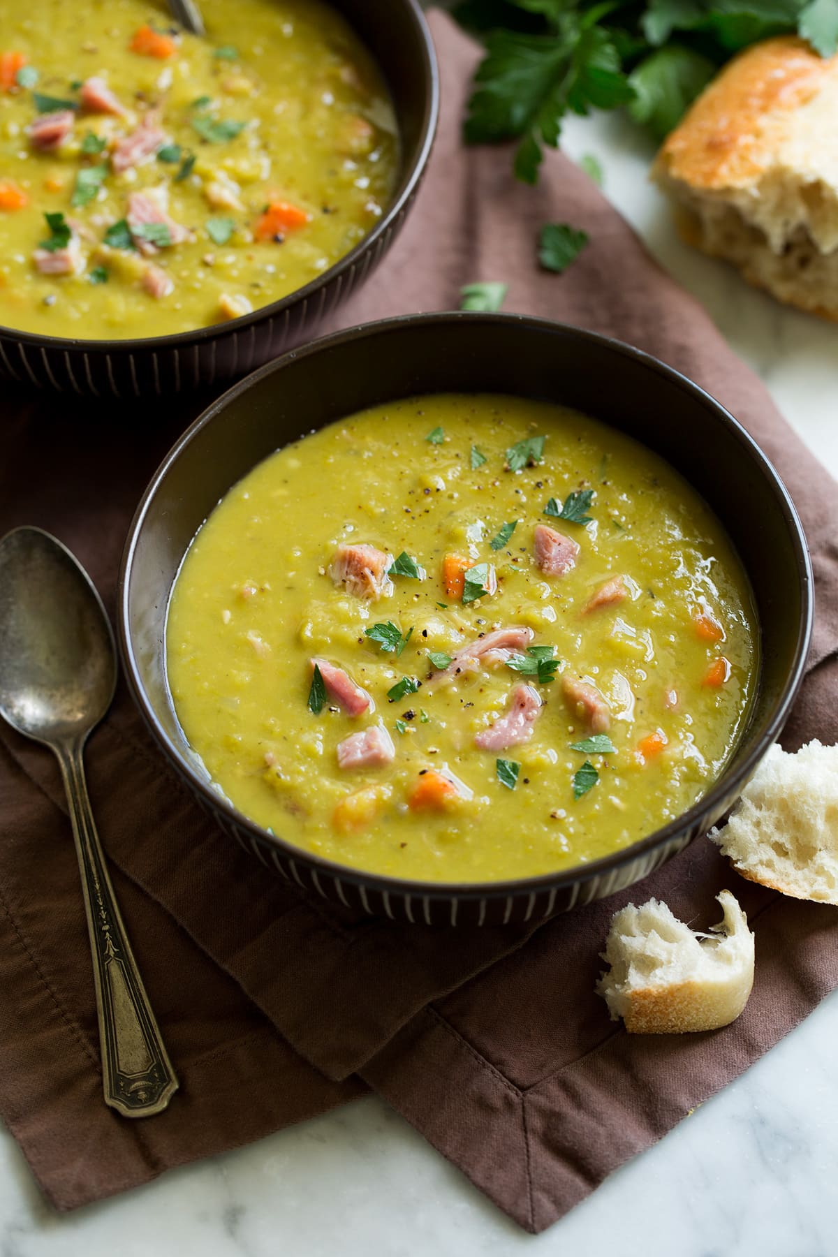 What are split peas used for in soup?