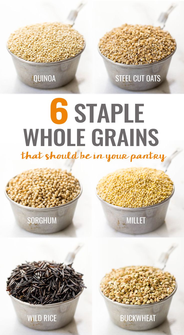What are the 6 whole grains?