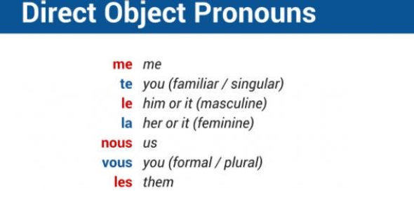 What are the 7 direct object pronouns in French?