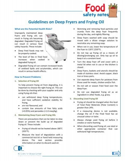 What are the guidelines for deep frying?