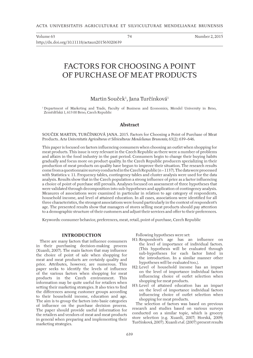 What are the guidelines in the selection and purchase of meat and meat products?