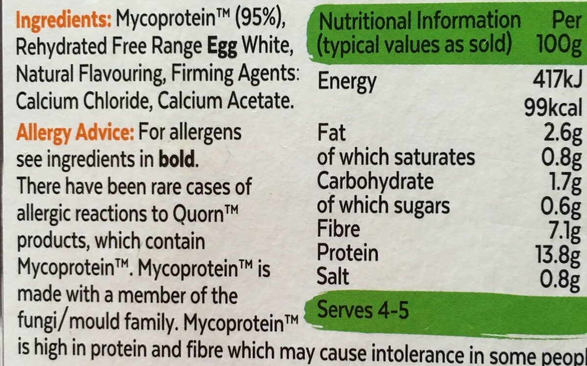 What are the ingredients of Quorn?