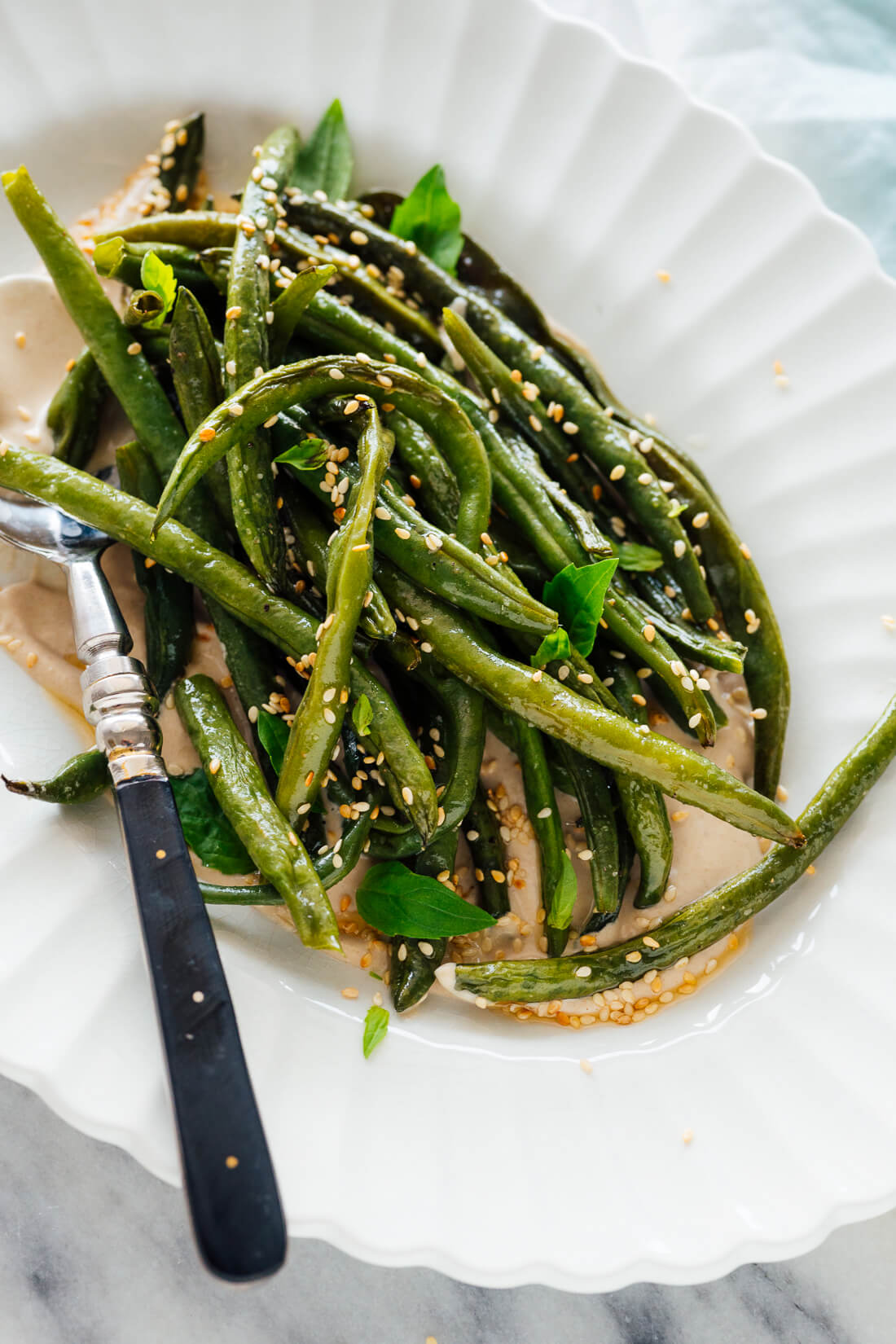 What can you add to string beans?