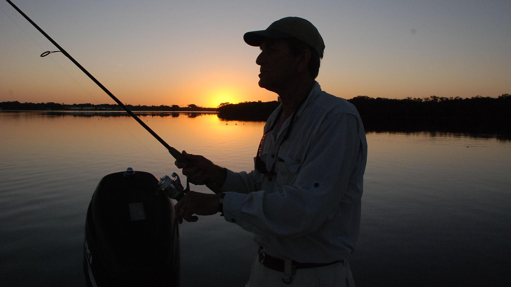 What can you see while fishing at night?