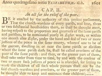 What did the 1601 Poor Law do?