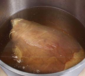 What do you do with water after boiling ham?