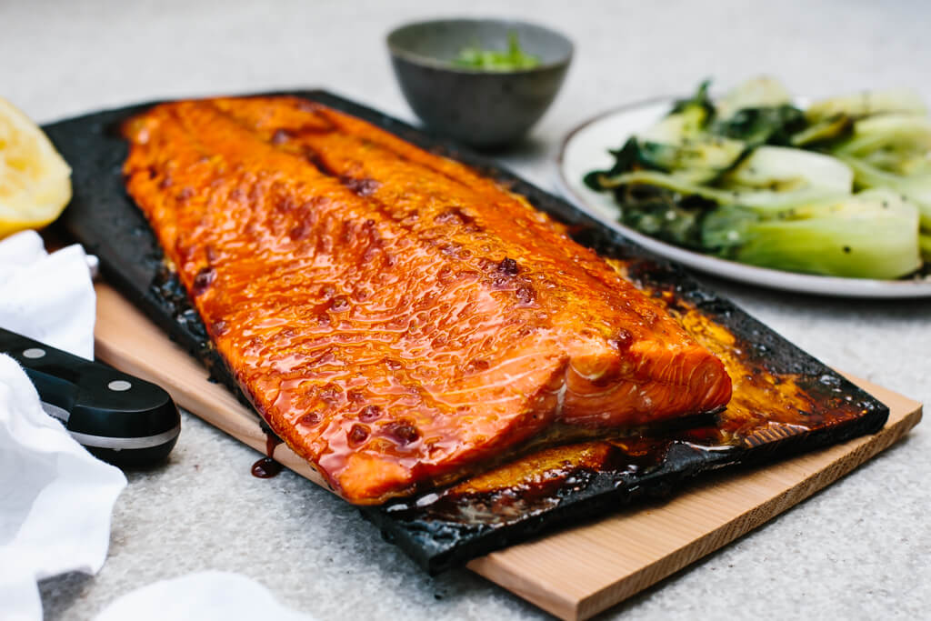 What do you soak salmon in before cooking?