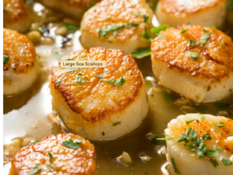 What do you soak scallops in?