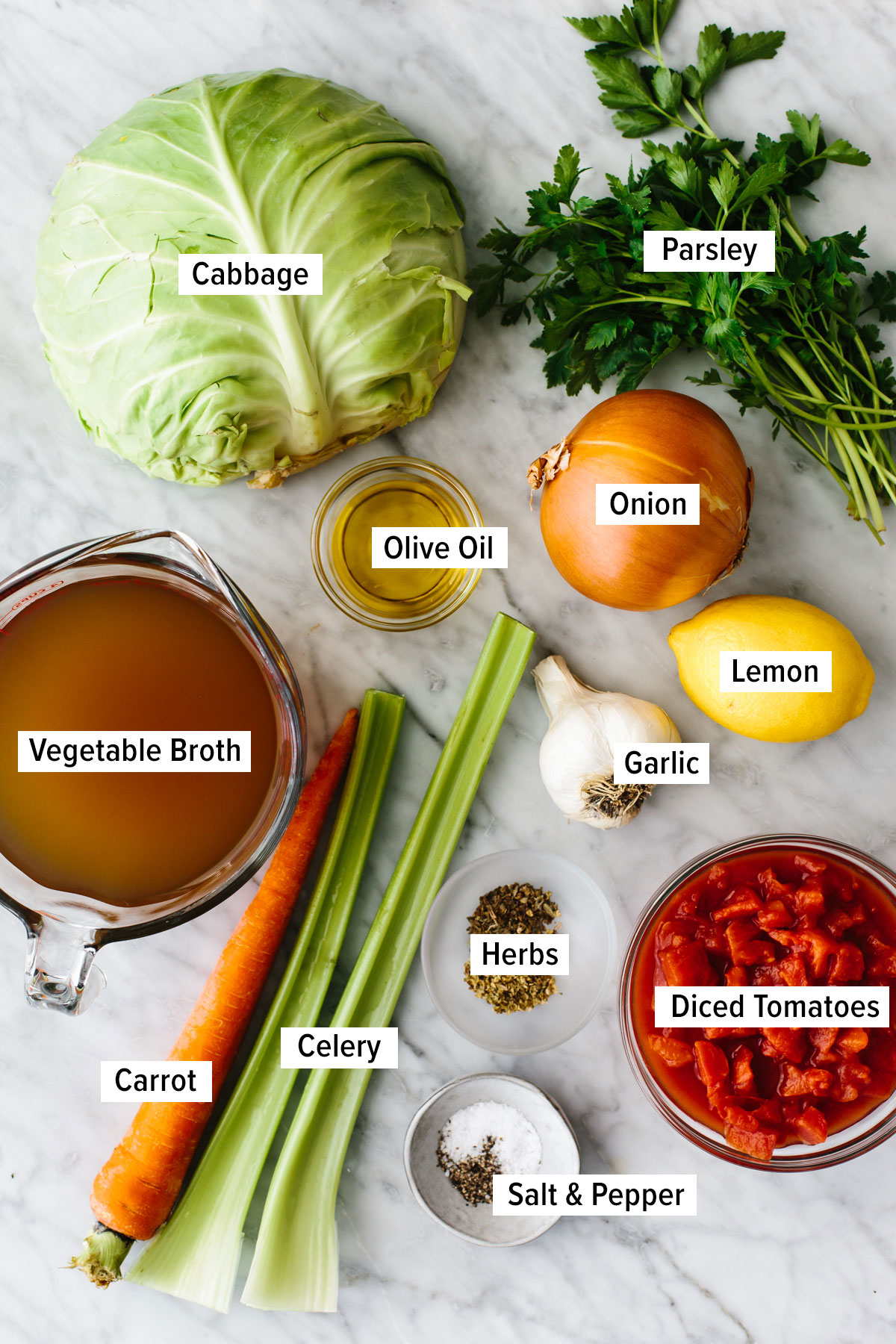 What does cabbage soup contain?