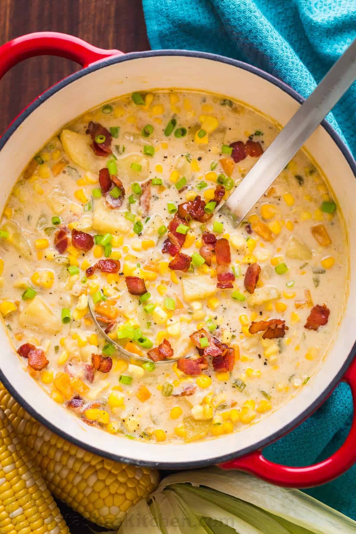 What does corn chowder contain?