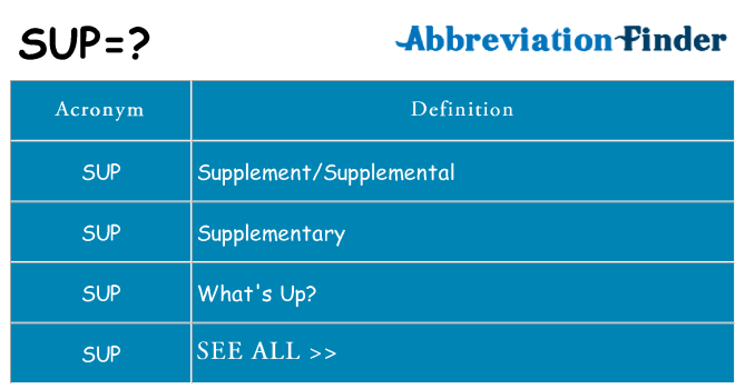 What does sup stand for?