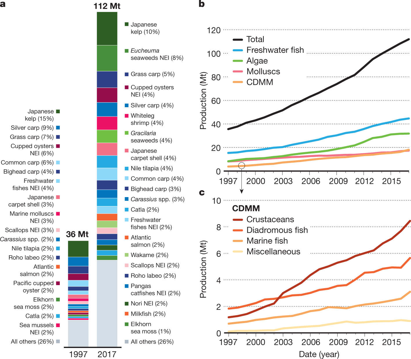 What fish produces the most?