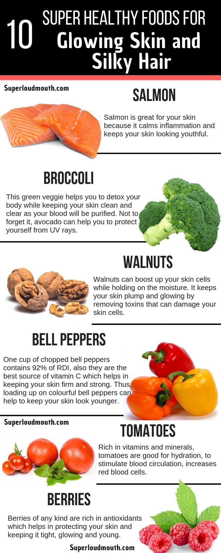 What foods improve hair and skin?