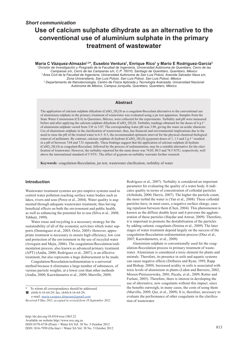What happens when calcium sulfate is used for coagulation?