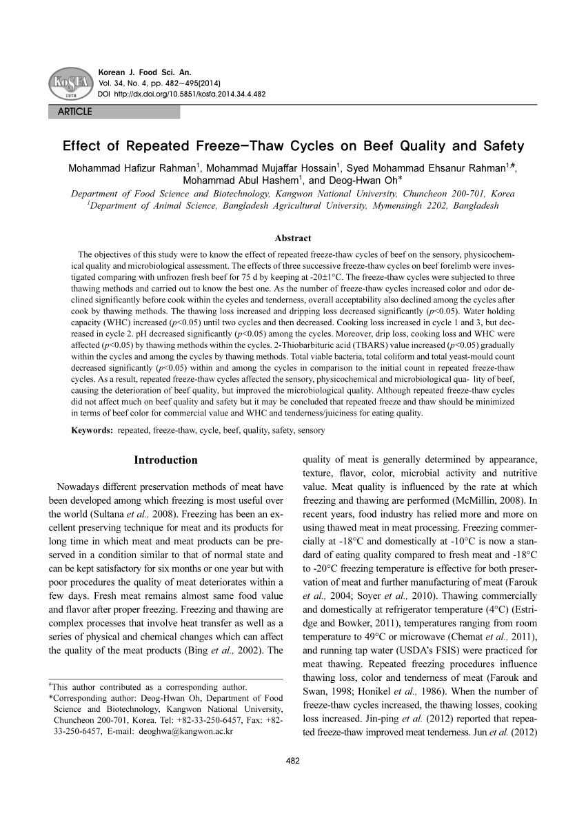 What harm can result from repeated thawing and freezing of foods?