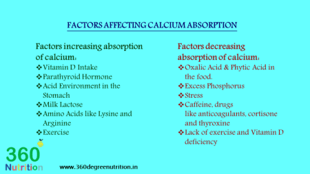What hinders the absorption of calcium?