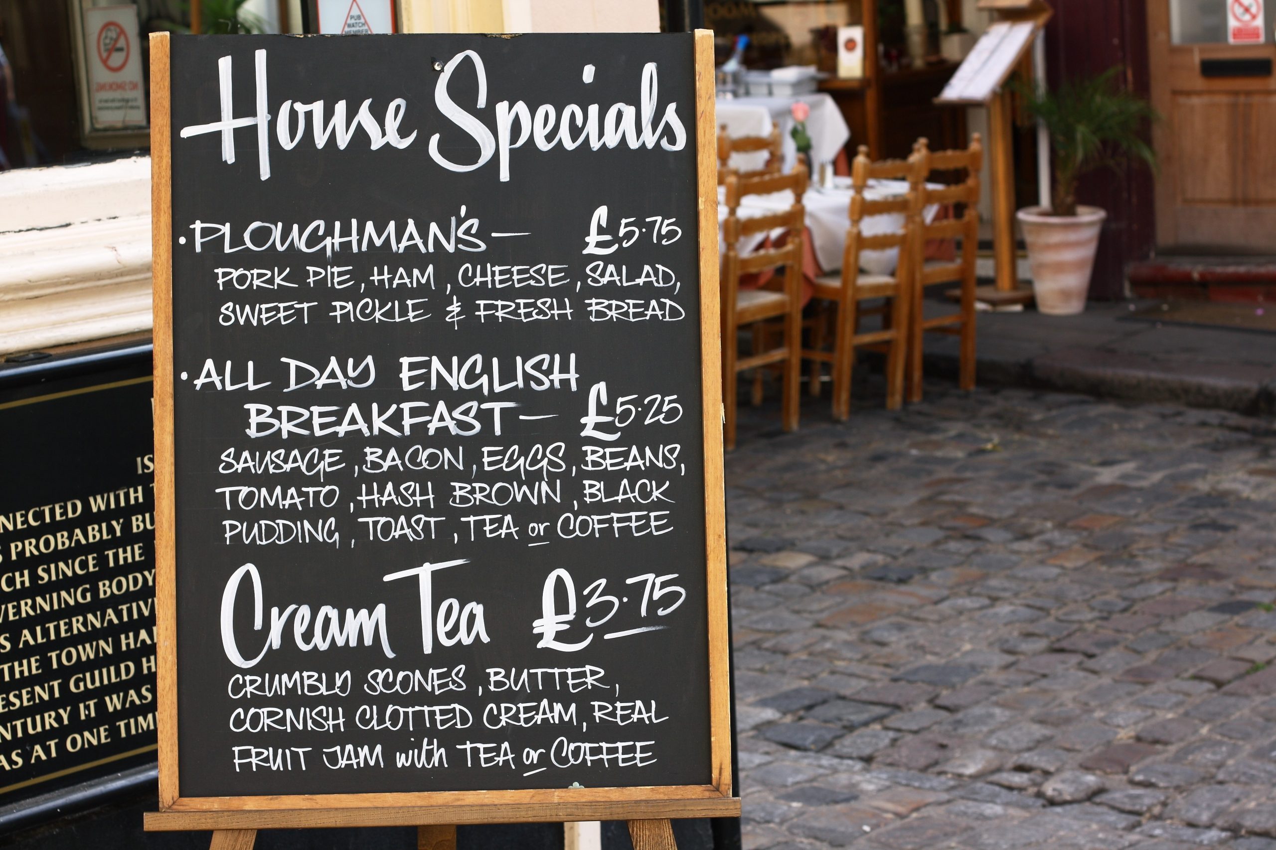 What is a special in a restaurant?