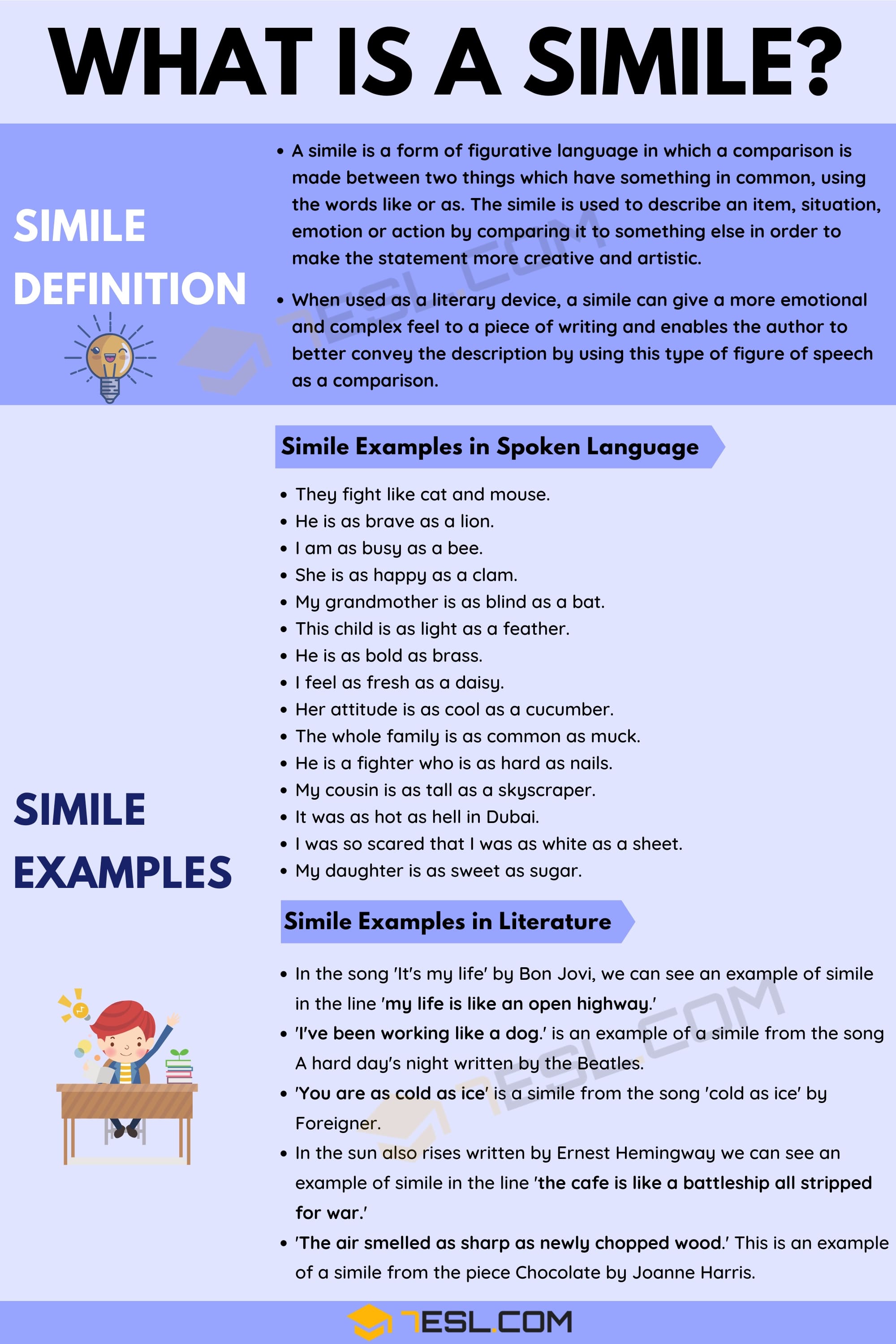 What is an example of a simile in a sentence?