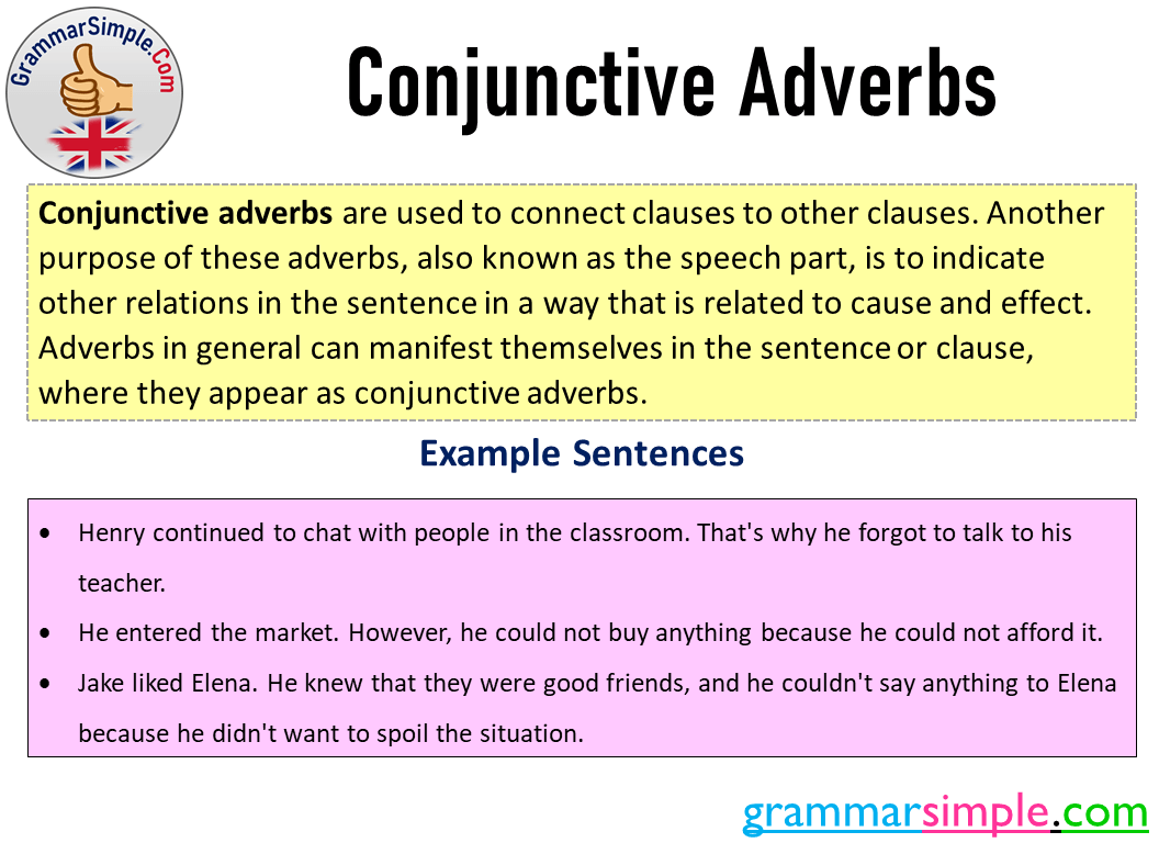 What is conjunctive adverb in a sentence?