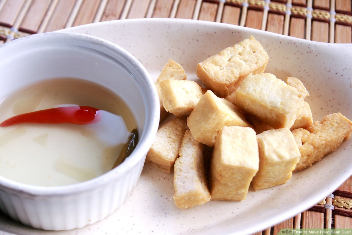 What is fried bean curd made of?