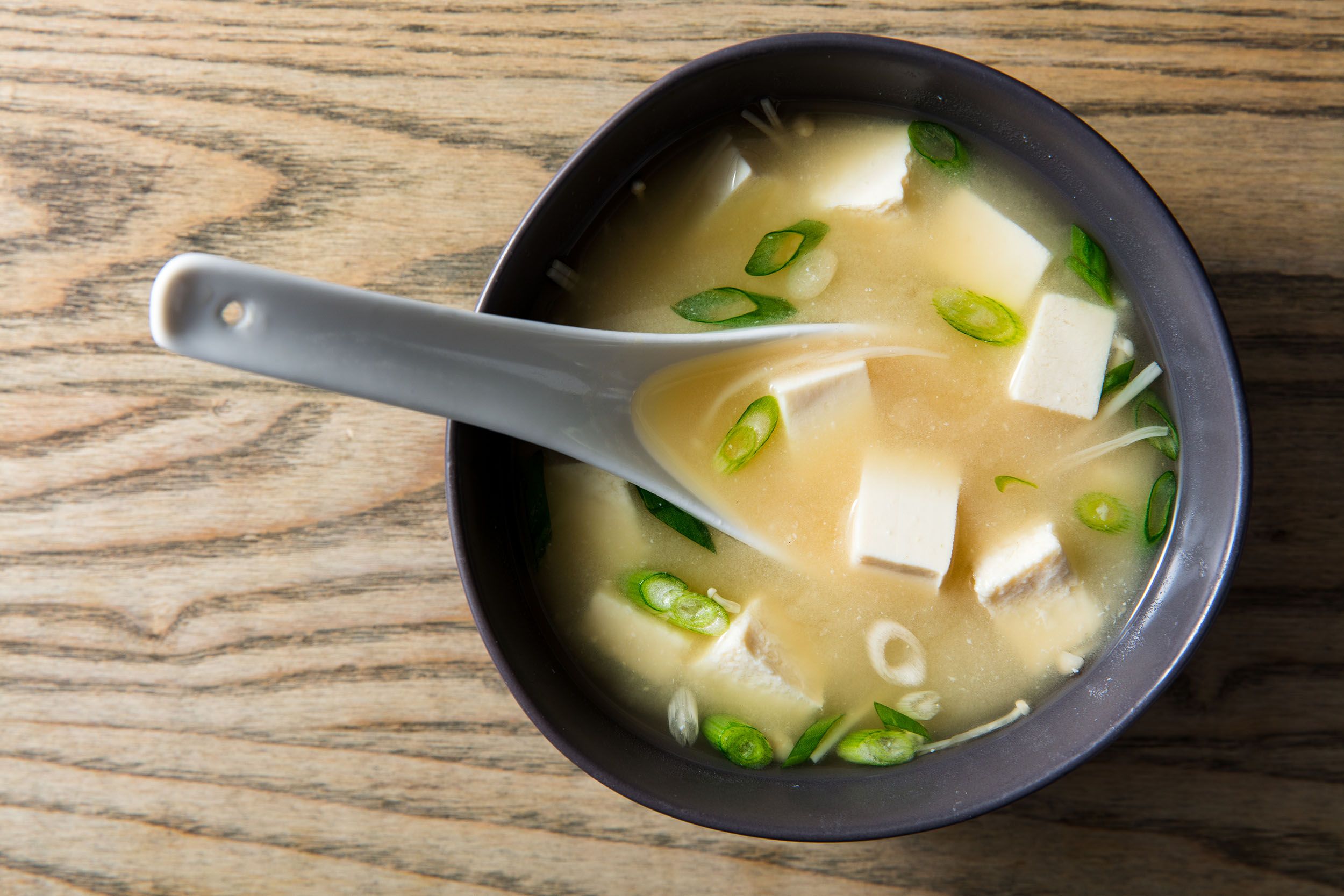 What is miso soup made up of?