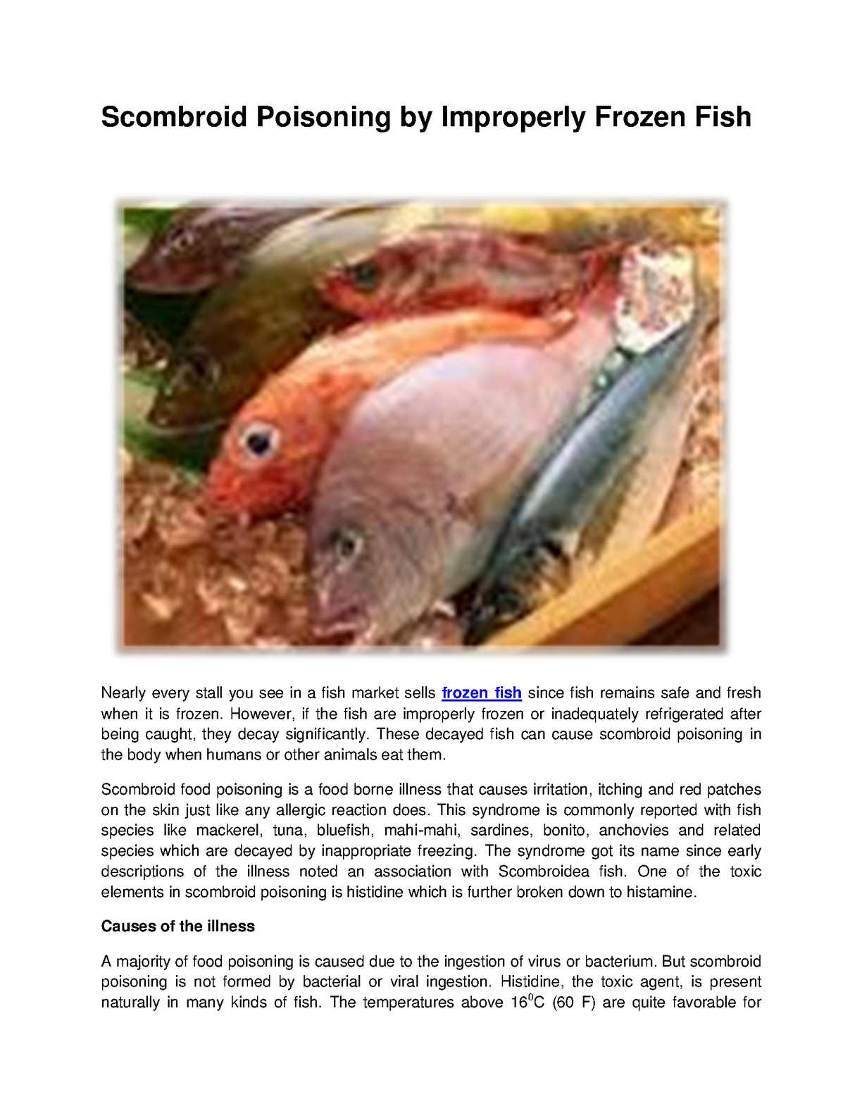 What is Scombroid poisoning from cooked fish?