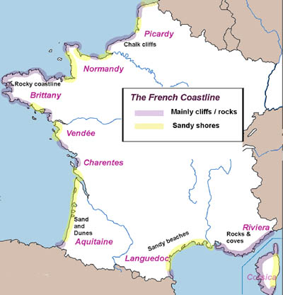 What is the coastline of France?