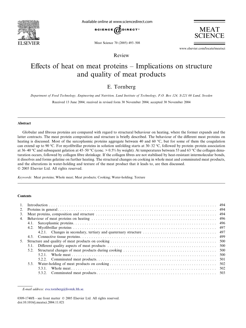 What is the effect of heat on meat and fish?