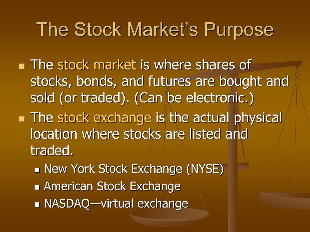 What is the purpose of the stock market?