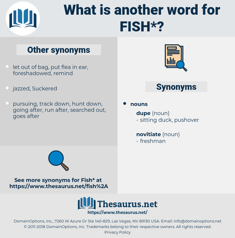 What is the synonym of fish?