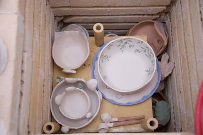 What kiln is used for bisque and glaze firing?
