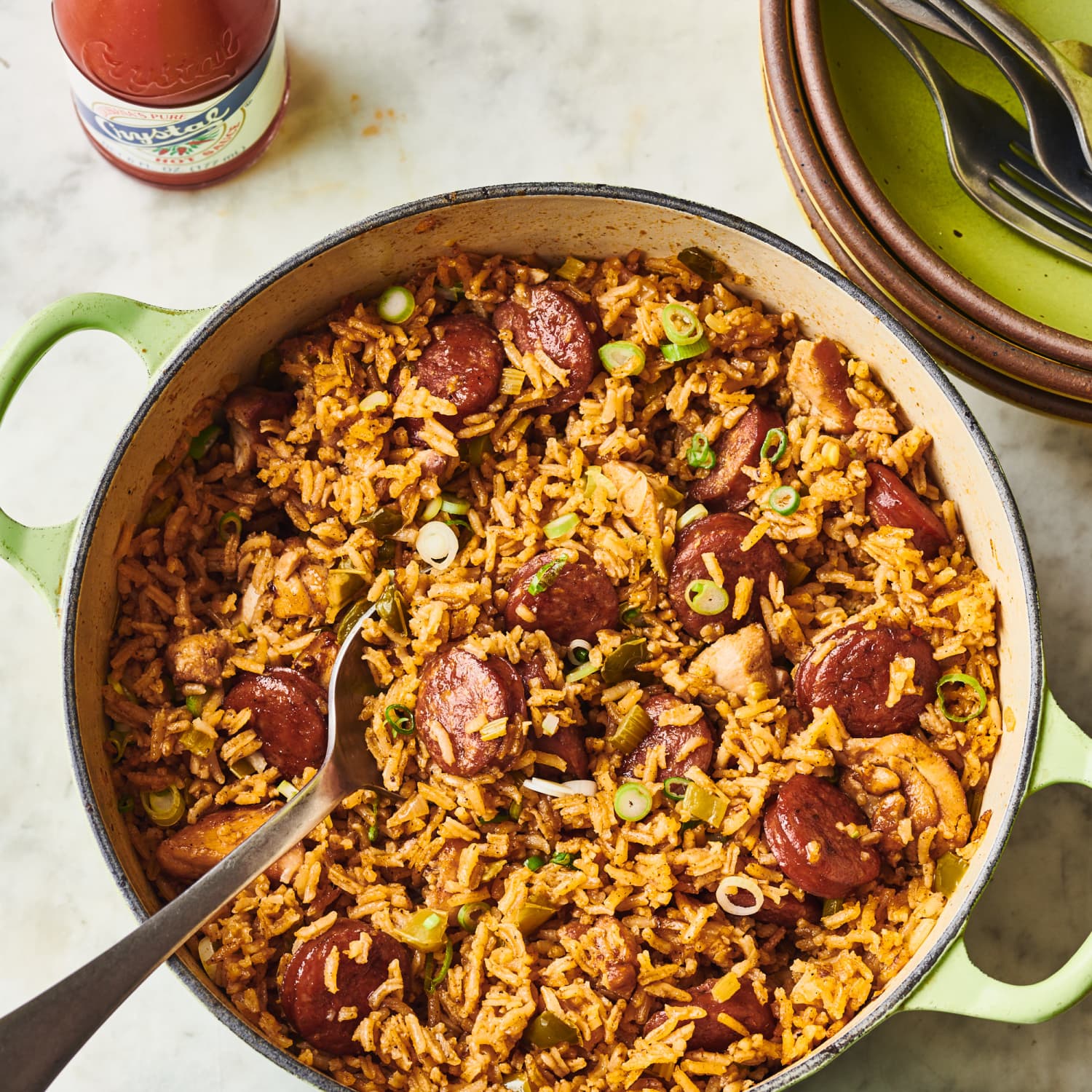 What kind of rice is used in jambalaya?