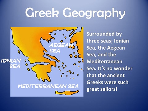 What major geographic features surround Greece?