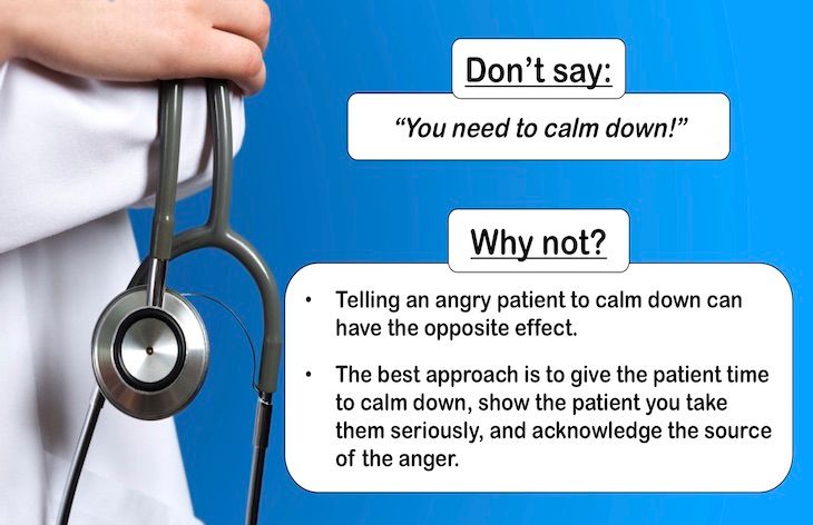 What should you not tell a patient?