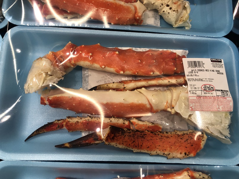 What size are Costco king crab legs?