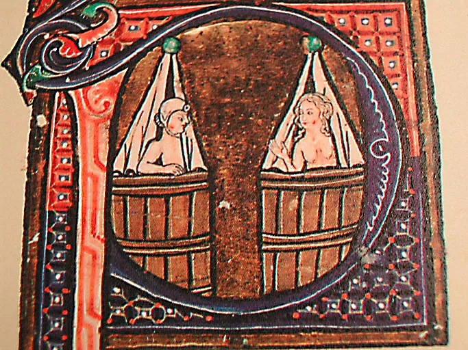What were medieval baths like?