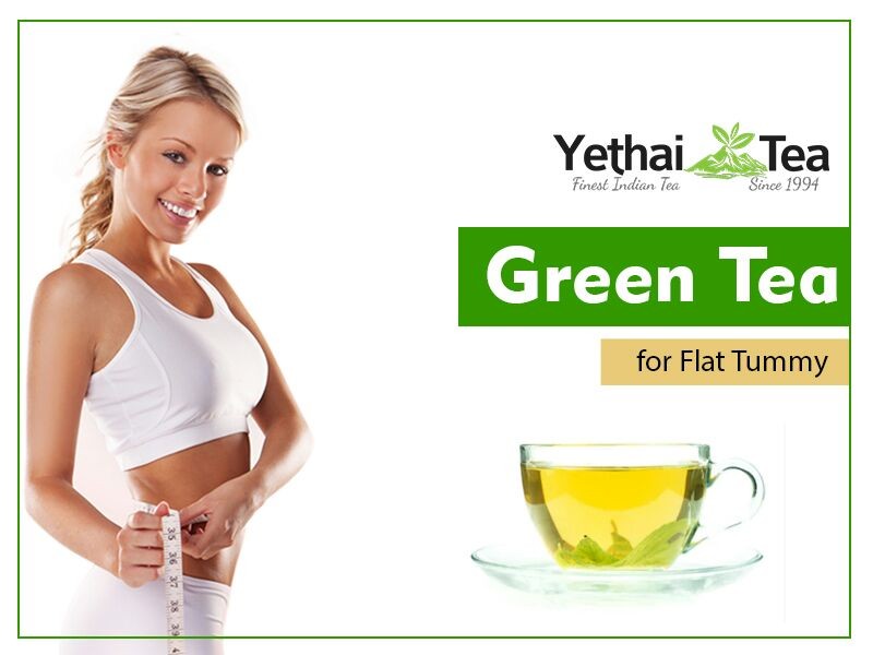 When should I drink green tea for a flat stomach?