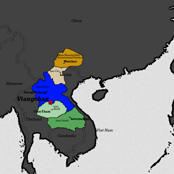 Which region of Laos has the greatest Hmong influence?