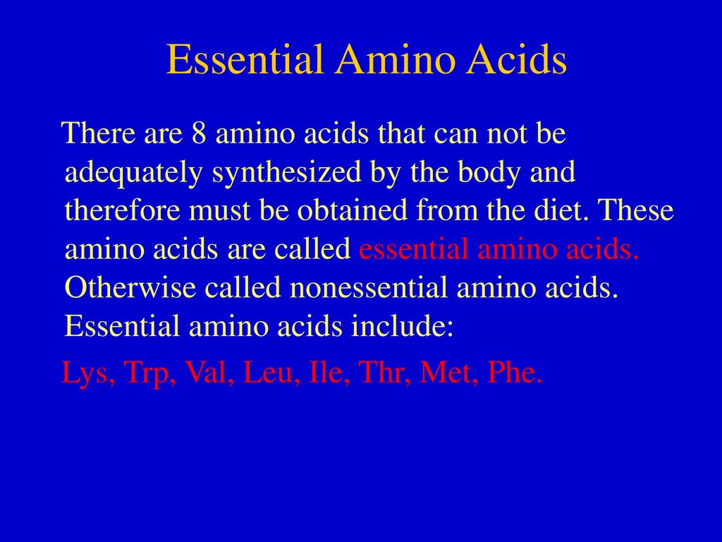 Why are amino acids called essential amino acids?