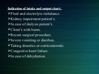 Why is it important to record fluid intake and output in a patient?